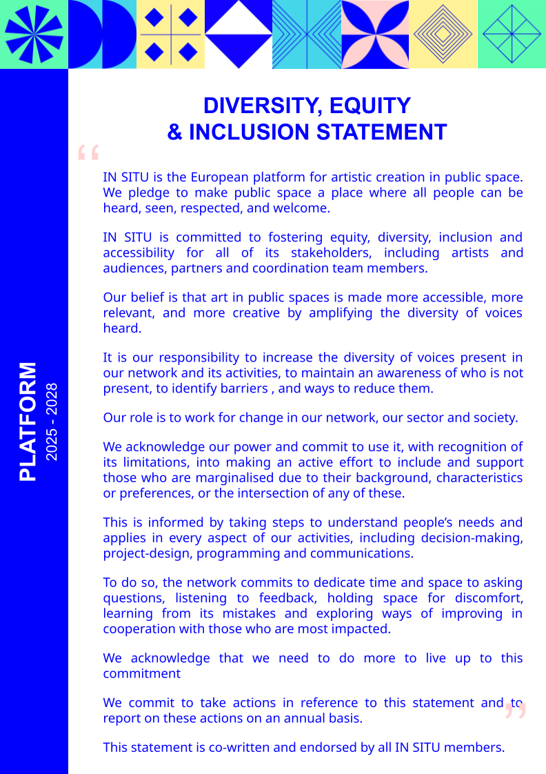 PLATFORM 2025-2028 Diversity, Equality & Inclusion Statement - Teatri ...